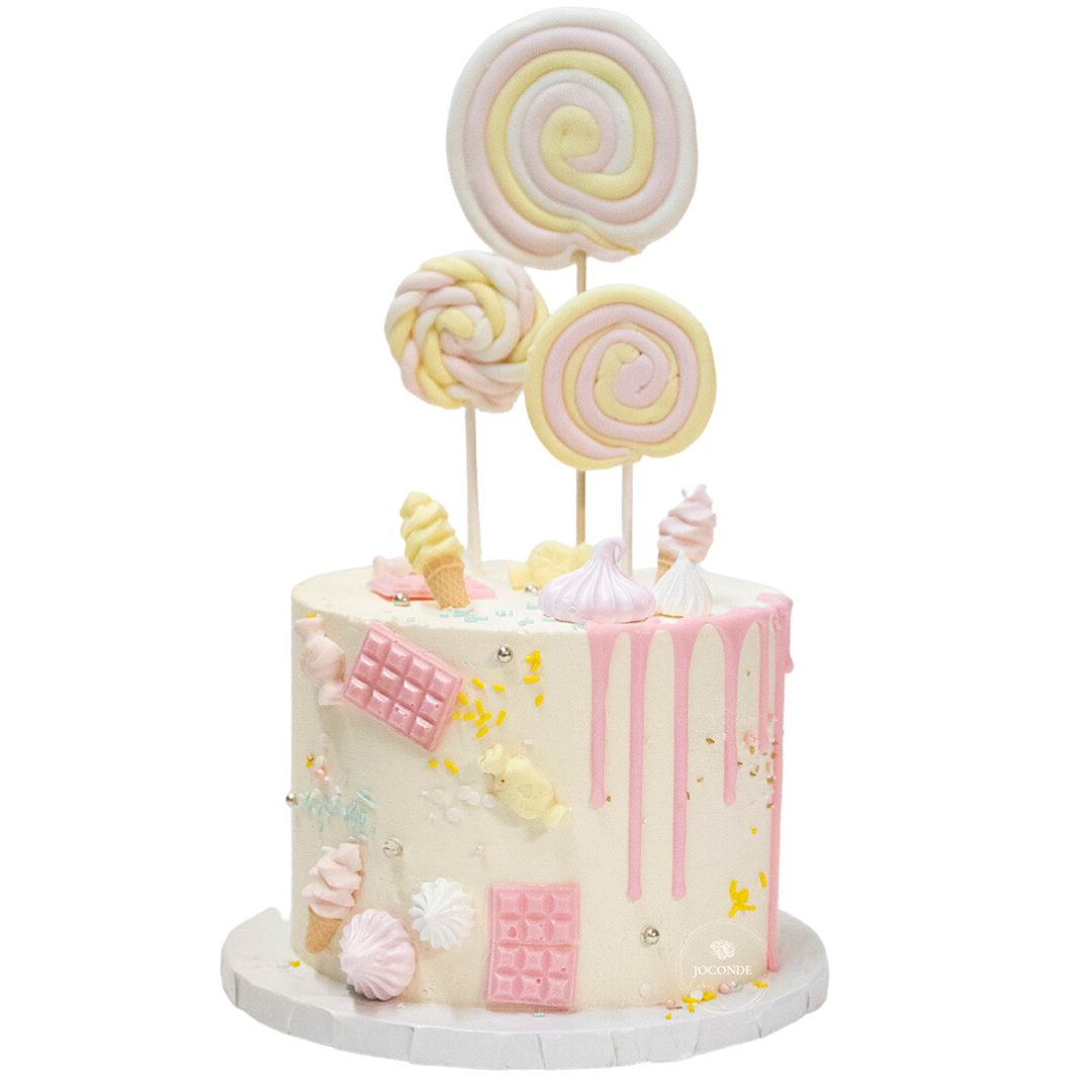 Candyland Cake Candy Cake With Macarons, Cupcakes, And Icecreams