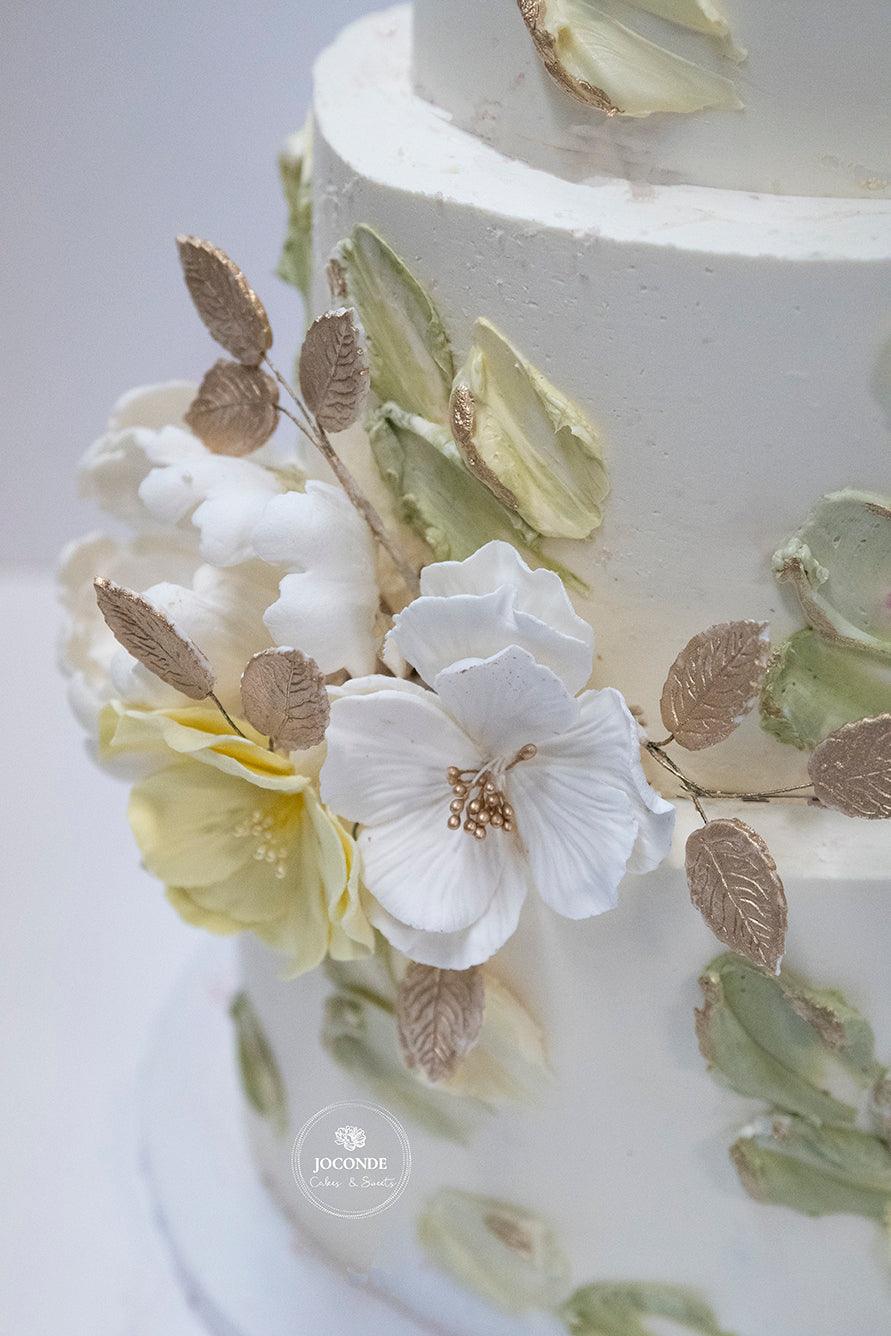 Vibrant Petals Wedding Cake – Joconde Cakes & Sweets